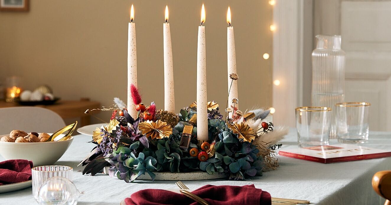 DIY merci Advent Wreath Upcycling Craft